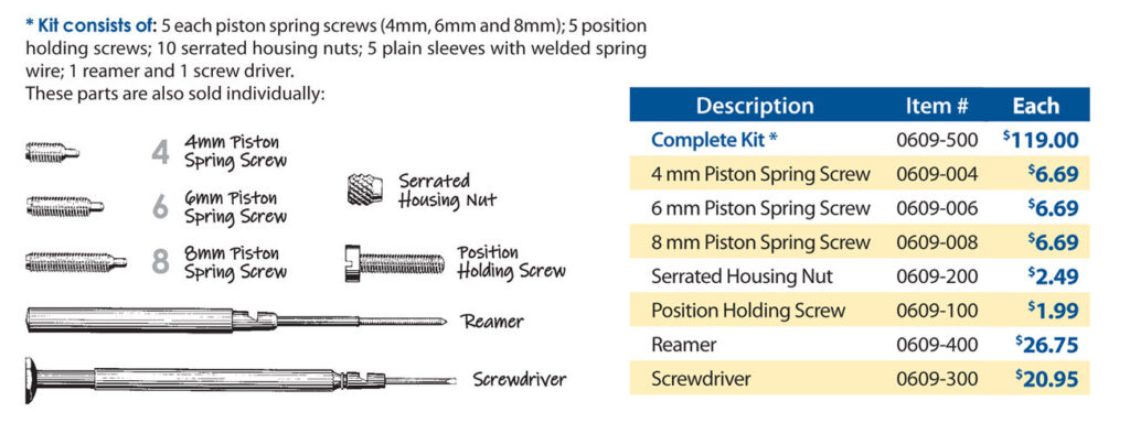 Piston Spring Screw Kit – Orthodontic Supply & Equipment Company
