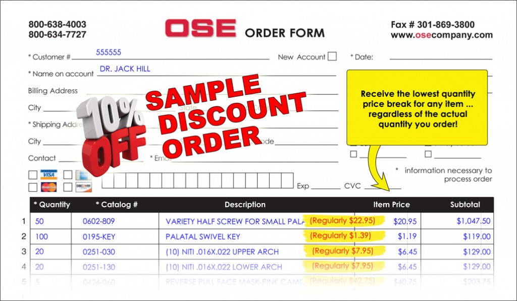 Volume Discount Program – Orthodontic Supply & Equipment Company