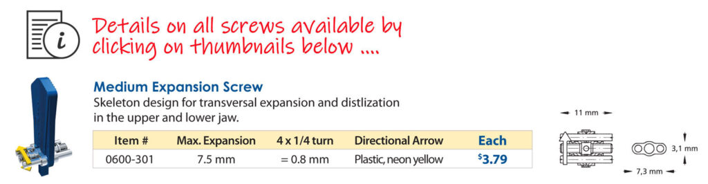 Dentaurum Expansion Screws – Acrylic – Orthodontic Supply & Equipment ...